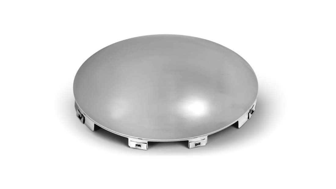 ROUND FRONT CHROME HUB CAP UNIVERSAL 4/5/6 NOTCH W/ 1/2″ LIP – NTP